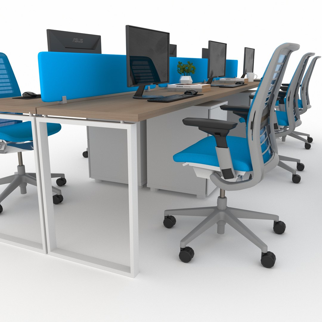 3D Office Workstation-Frame Two Think Chair Low Poly Model - TurboSquid ...