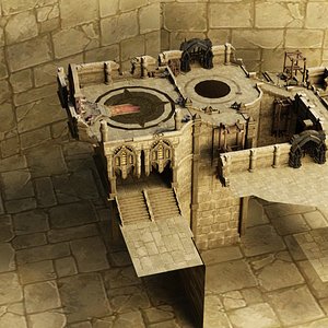 circular castle 3d model