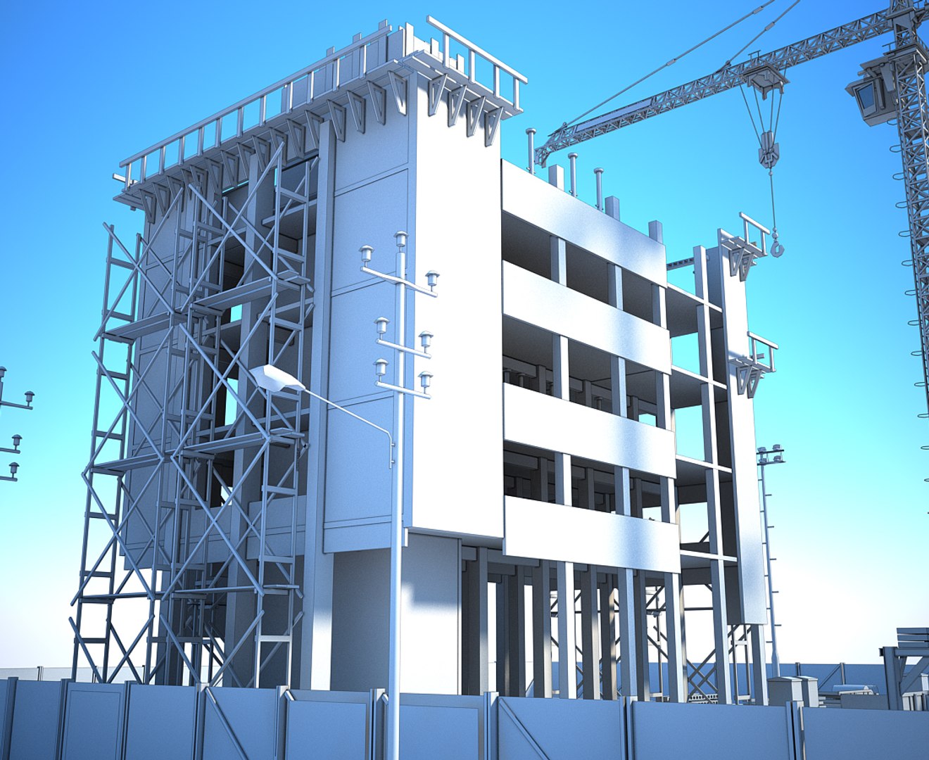 Generic White Building Construction 3D Model - TurboSquid 1406819