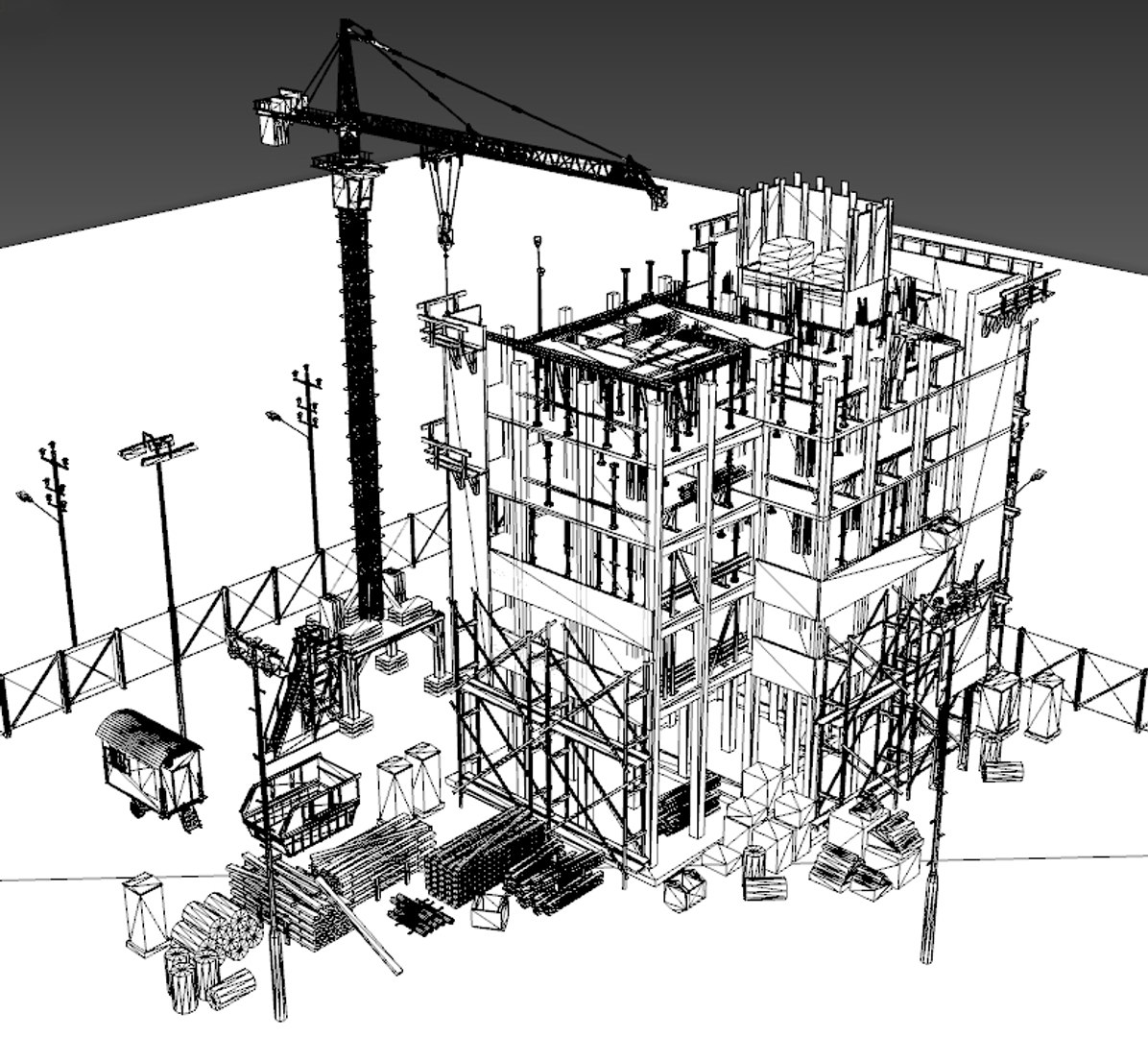 Generic White Building Construction 3D Model - TurboSquid 1406819