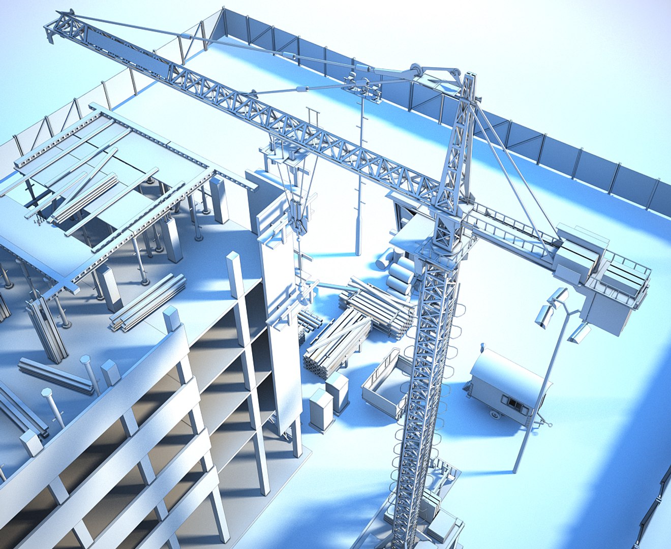 Generic White Building Construction 3D Model - TurboSquid 1406819