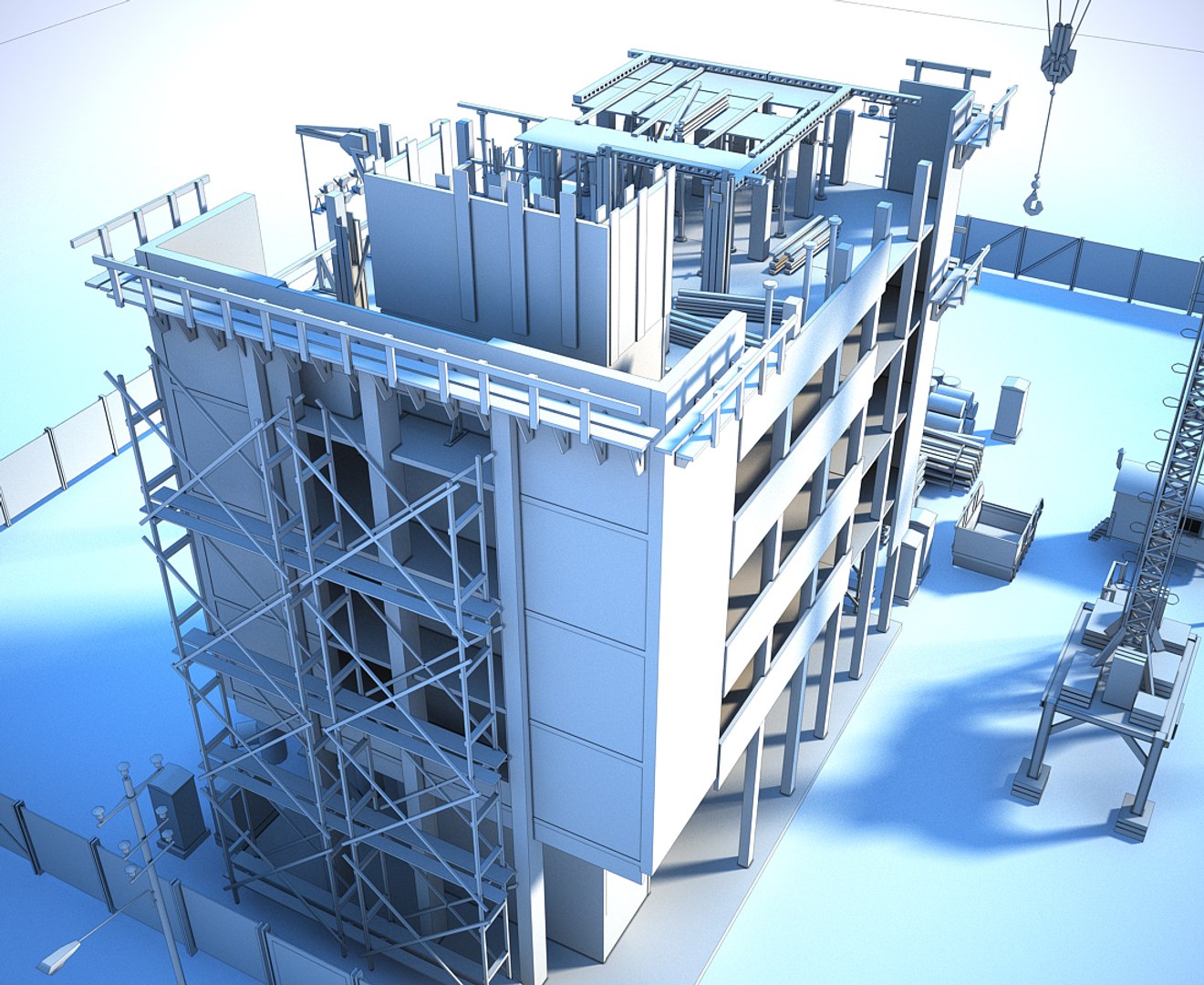 Generic White Building Construction 3D Model - TurboSquid 1406819