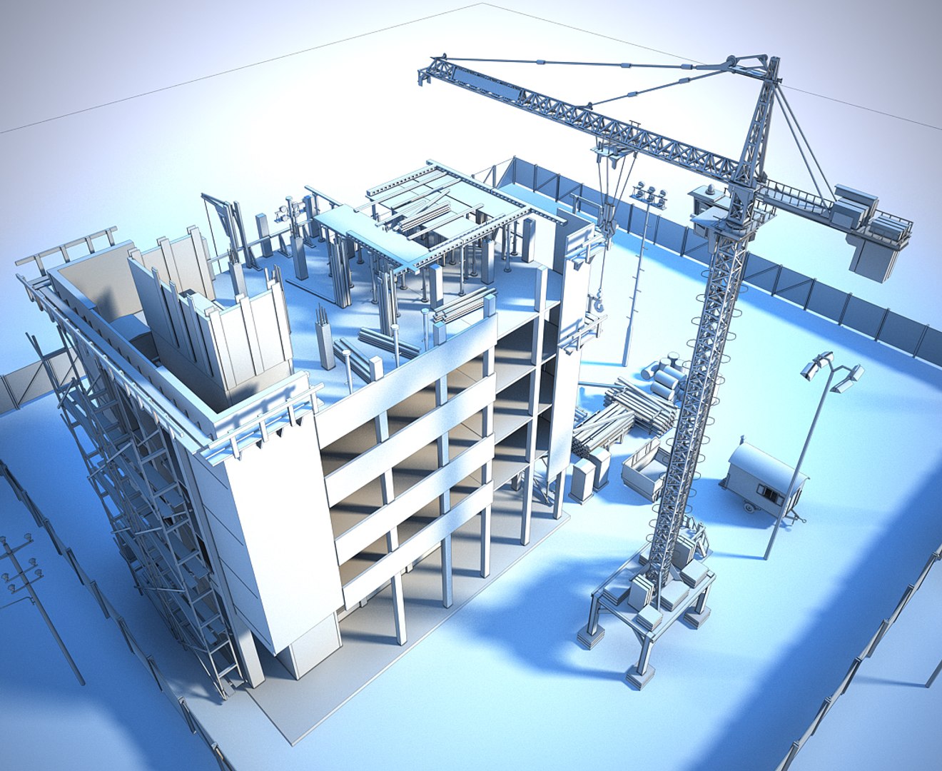 Generic White Building Construction 3D Model - TurboSquid 1406819