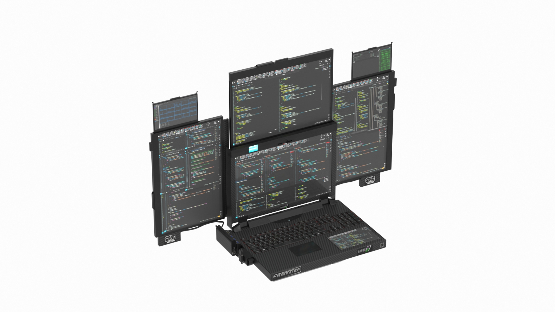 Laptop Expanscape Aurora With Programming Software Rigged 3D Model ...