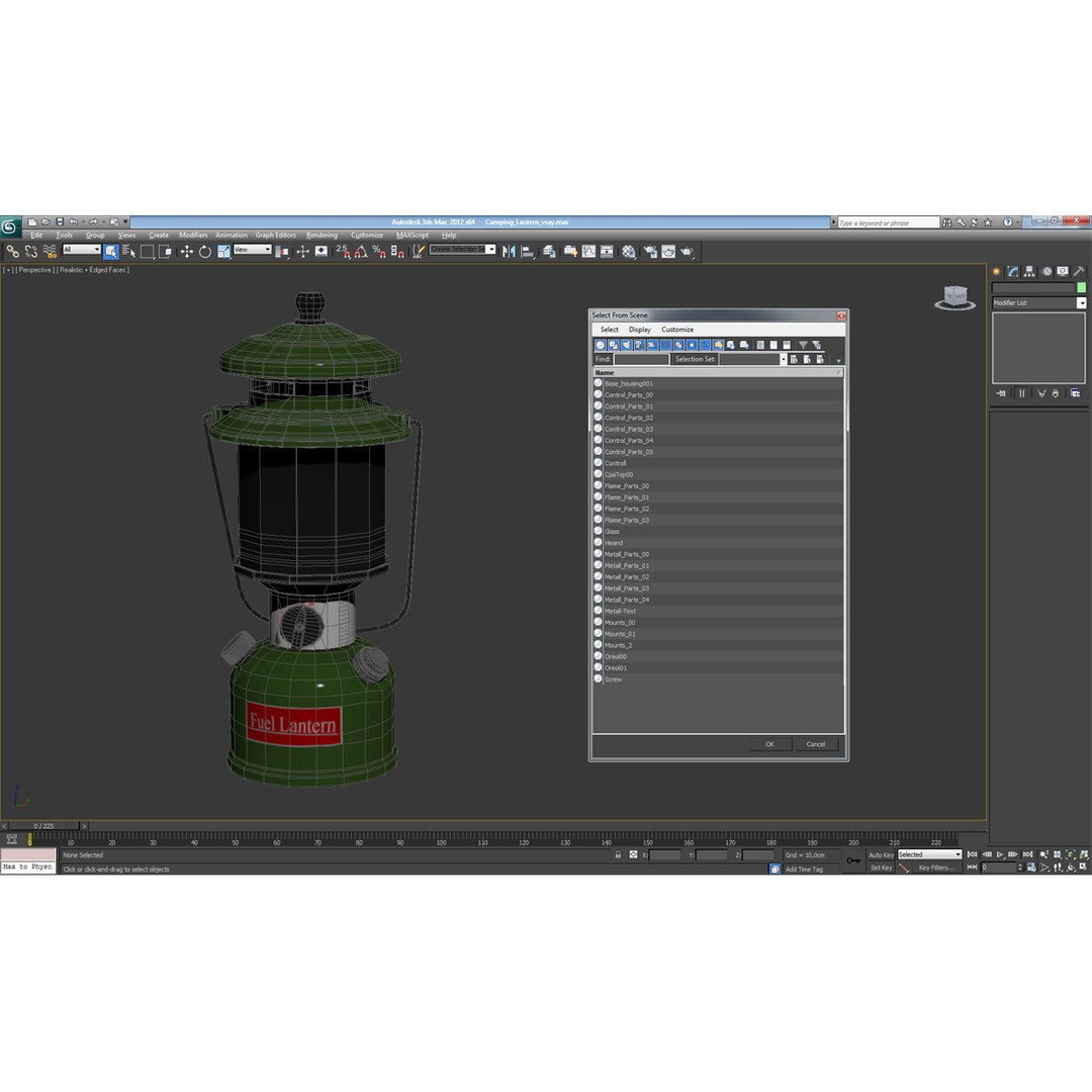 3d model camping lantern
