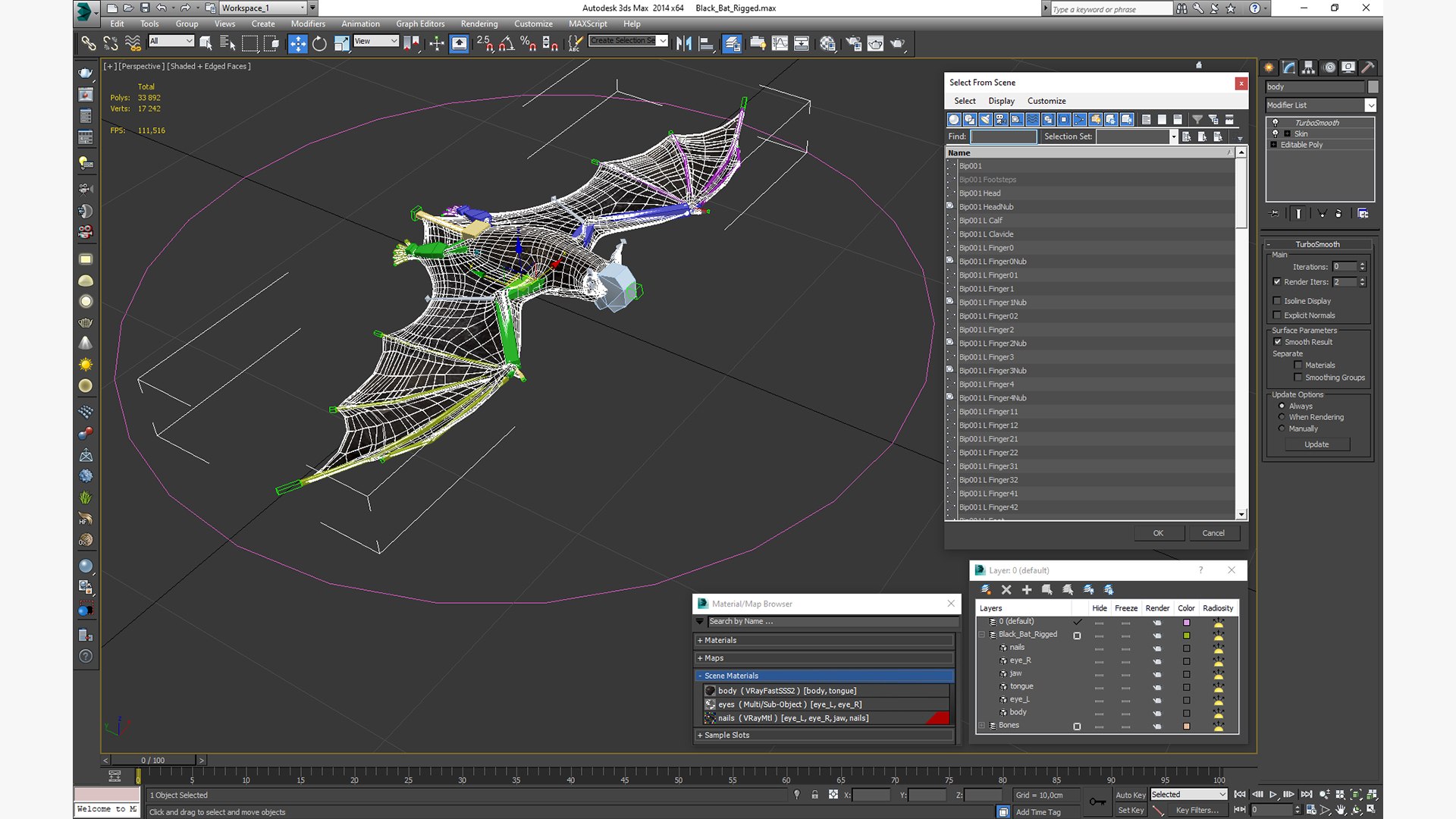 Black Bat Rigged 3D Model - TurboSquid 1858008
