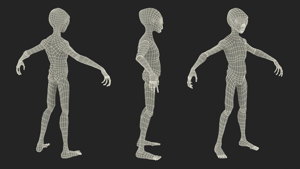 Maya용으로 조작된 인간형 외계 생명체 3D 모델 - TurboSquid 1882960