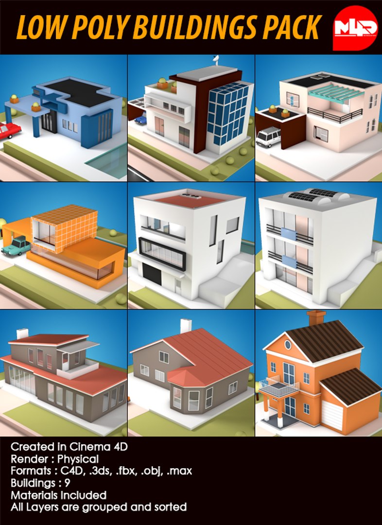 3D building pack model - TurboSquid 1243835