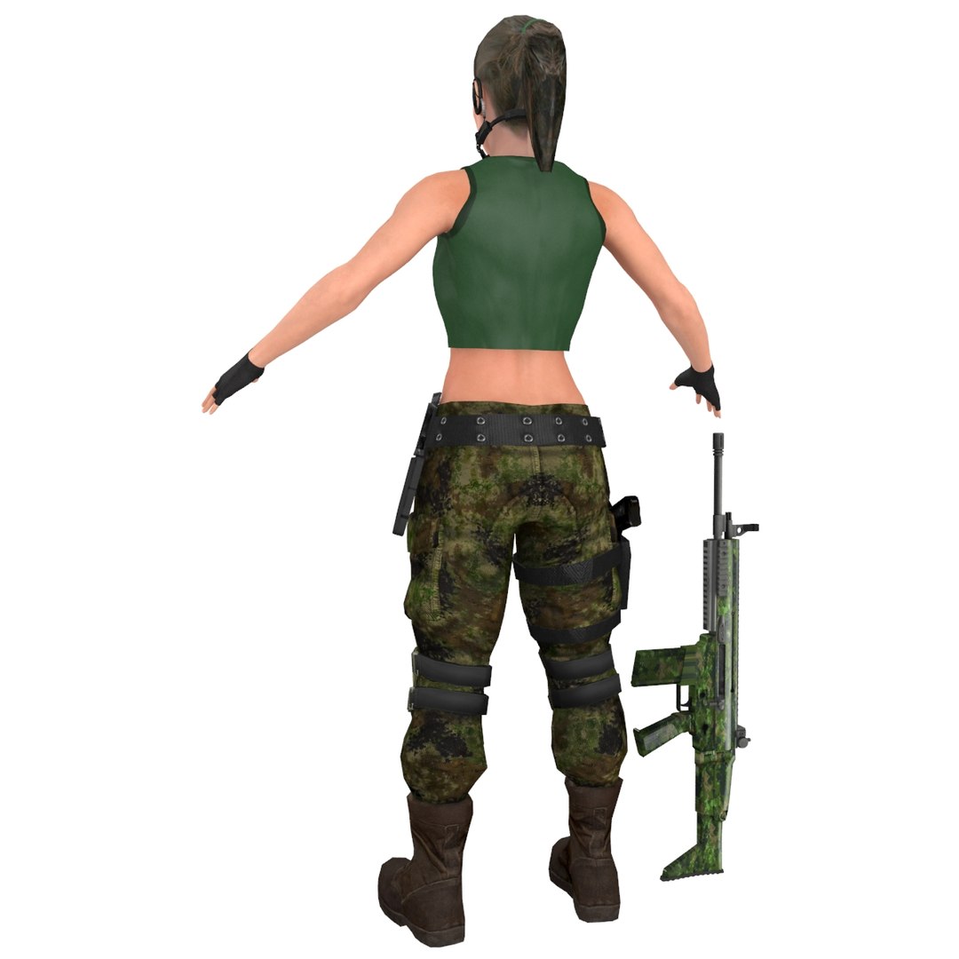3D mercenary female woman - TurboSquid 1322806