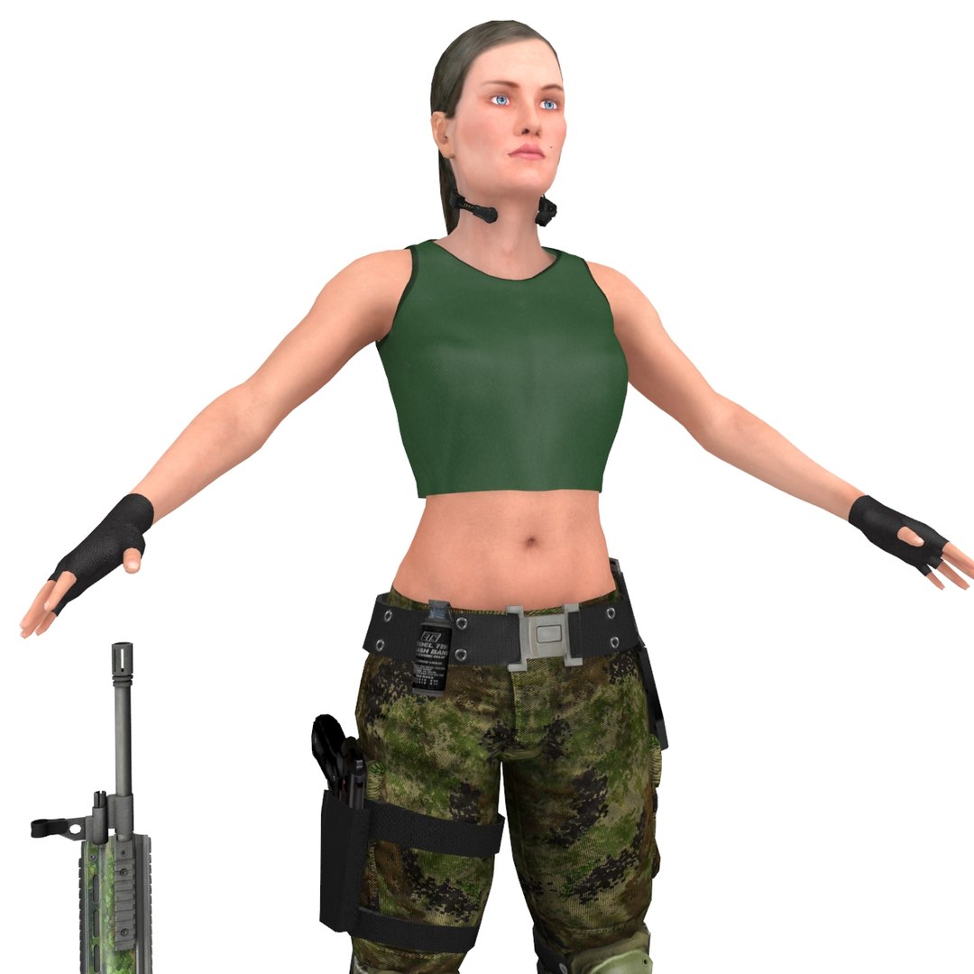 3D mercenary female woman - TurboSquid 1322806