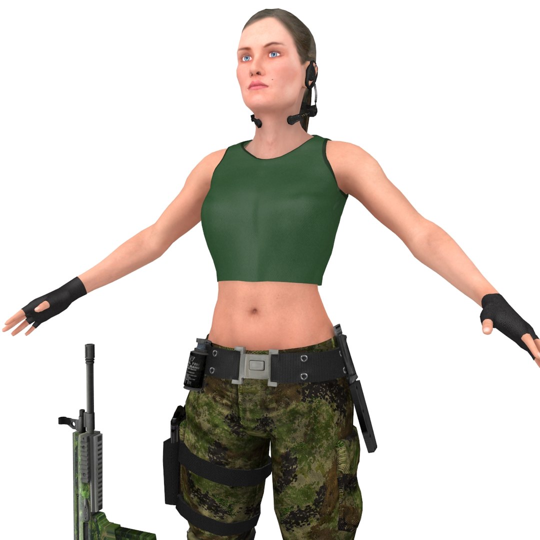 3D mercenary female woman - TurboSquid 1322806