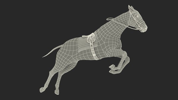 3D jumping black racing horse model - TurboSquid 1459672