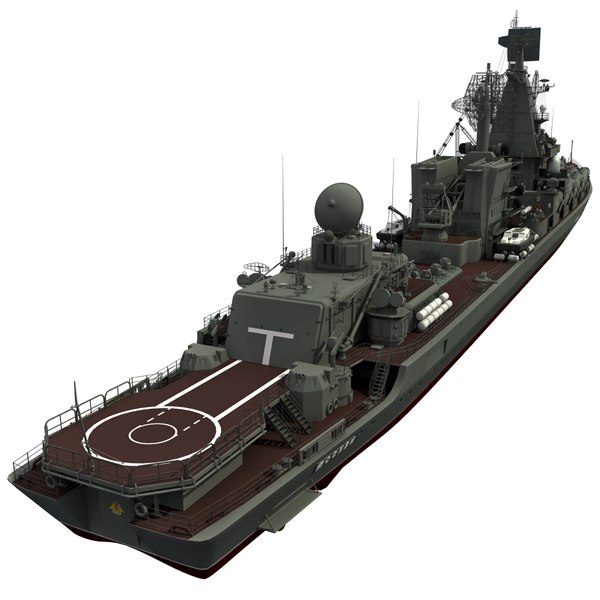 missile cruiser moskva warship 3d model