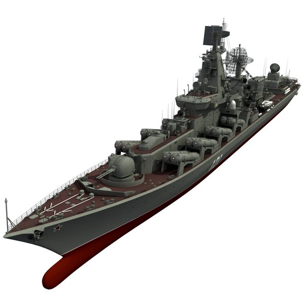 missile cruiser moskva warship 3d model