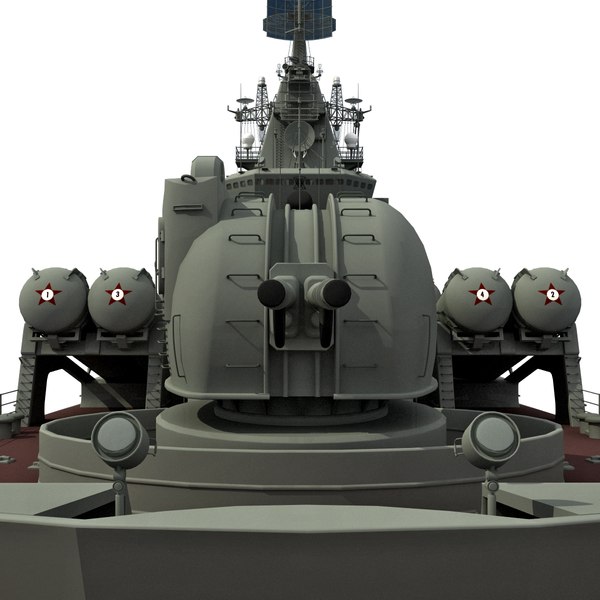 missile cruiser moskva warship 3d model