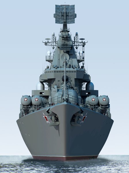 missile cruiser moskva warship 3d model