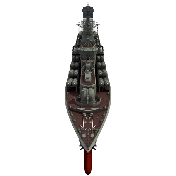 missile cruiser moskva warship 3d model