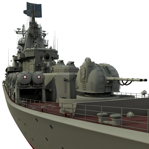 missile cruiser moskva warship 3d model