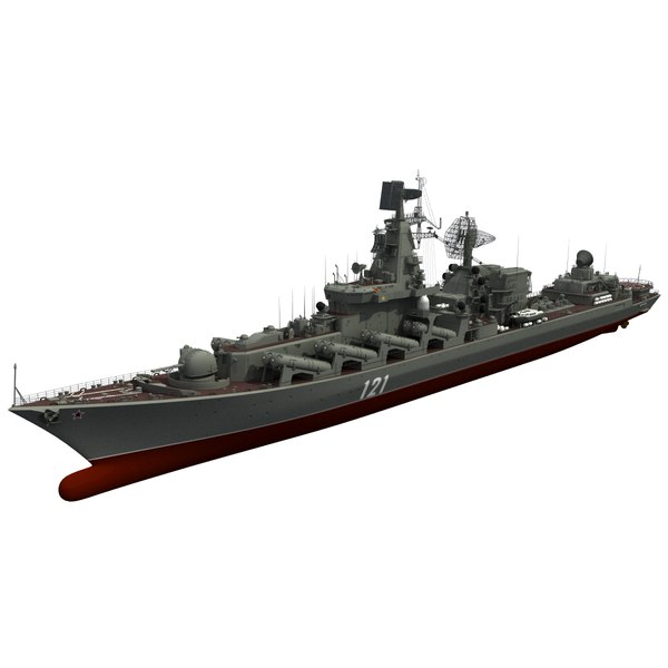 missile cruiser moskva warship 3d model