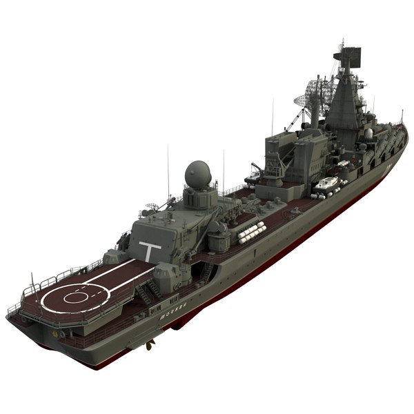 missile cruiser moskva warship 3d model