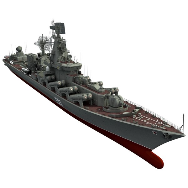 missile cruiser moskva warship 3d model