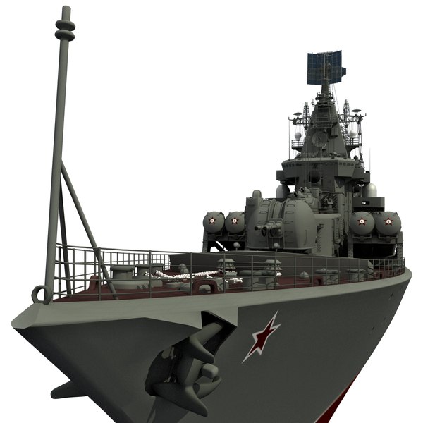 missile cruiser moskva warship 3d model