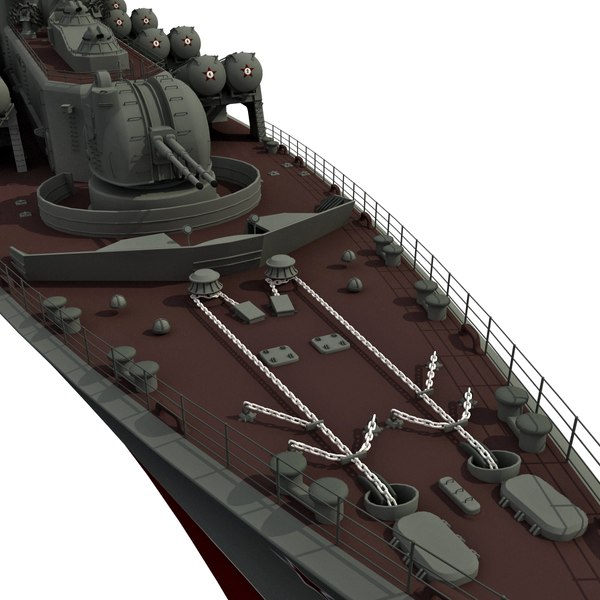 missile cruiser moskva warship 3d model