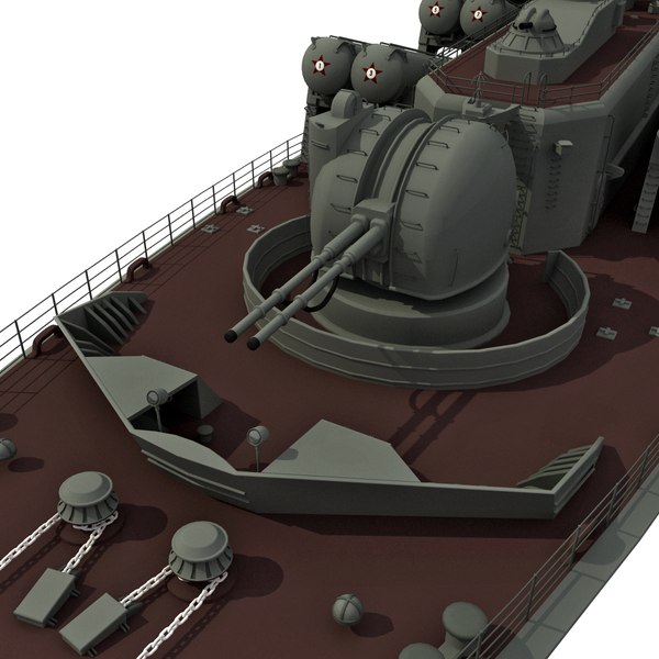 missile cruiser moskva warship 3d model