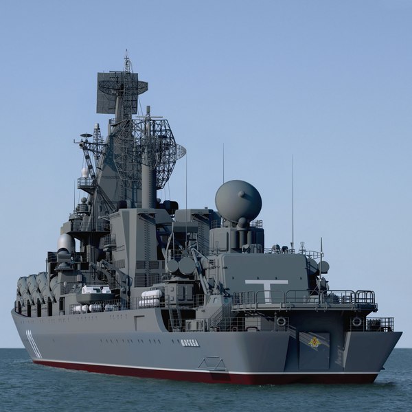 missile cruiser moskva warship 3d model