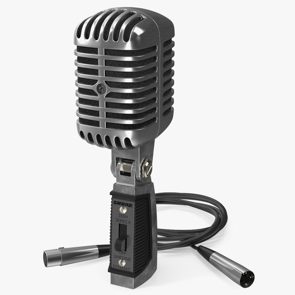 modelo 3d Micrófono vintage Shure y cable - TurboSquid 2243454