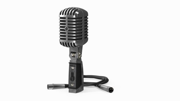 modelo 3d Micrófono vintage Shure y cable - TurboSquid 2243454