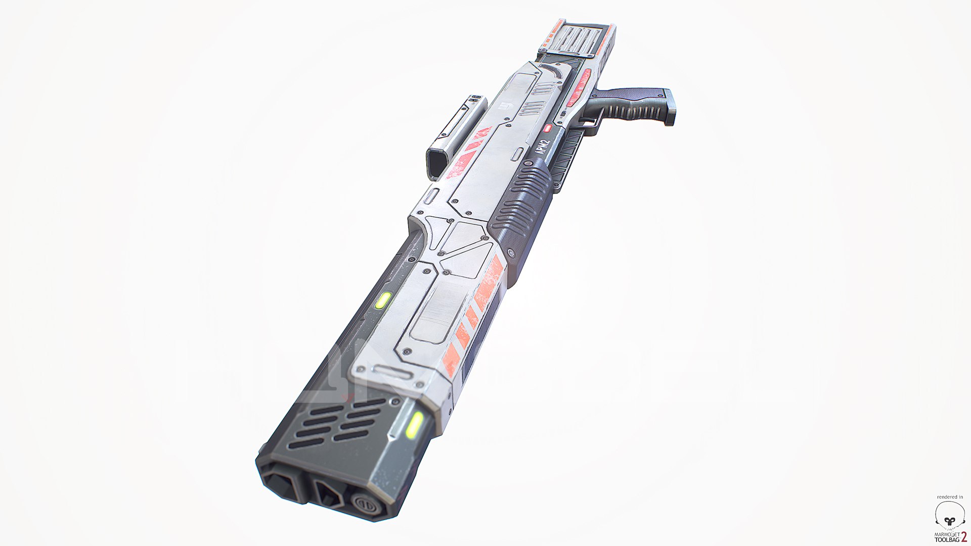 3d Model Medium Laser Rifle Gun