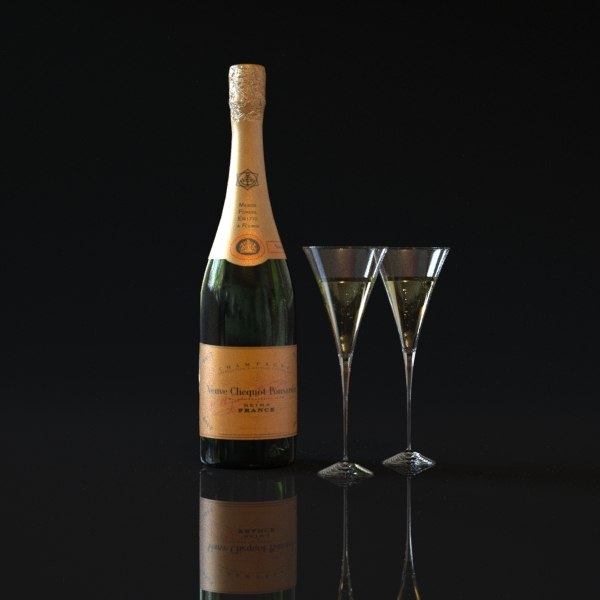3d champagne model