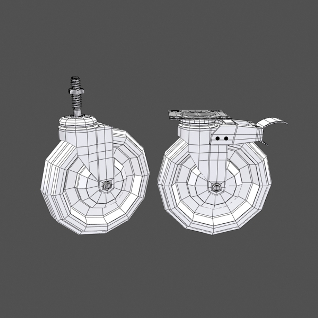 3d Model Of Set Casters