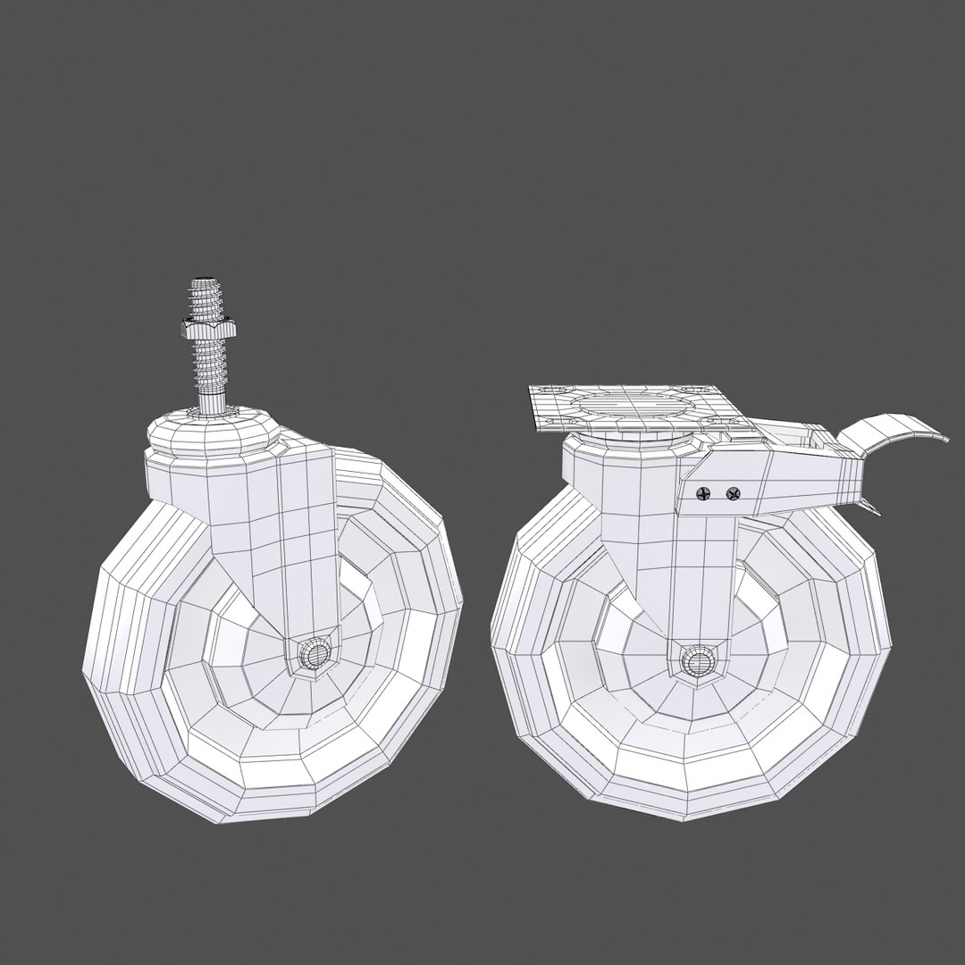 3d Model Of Set Casters