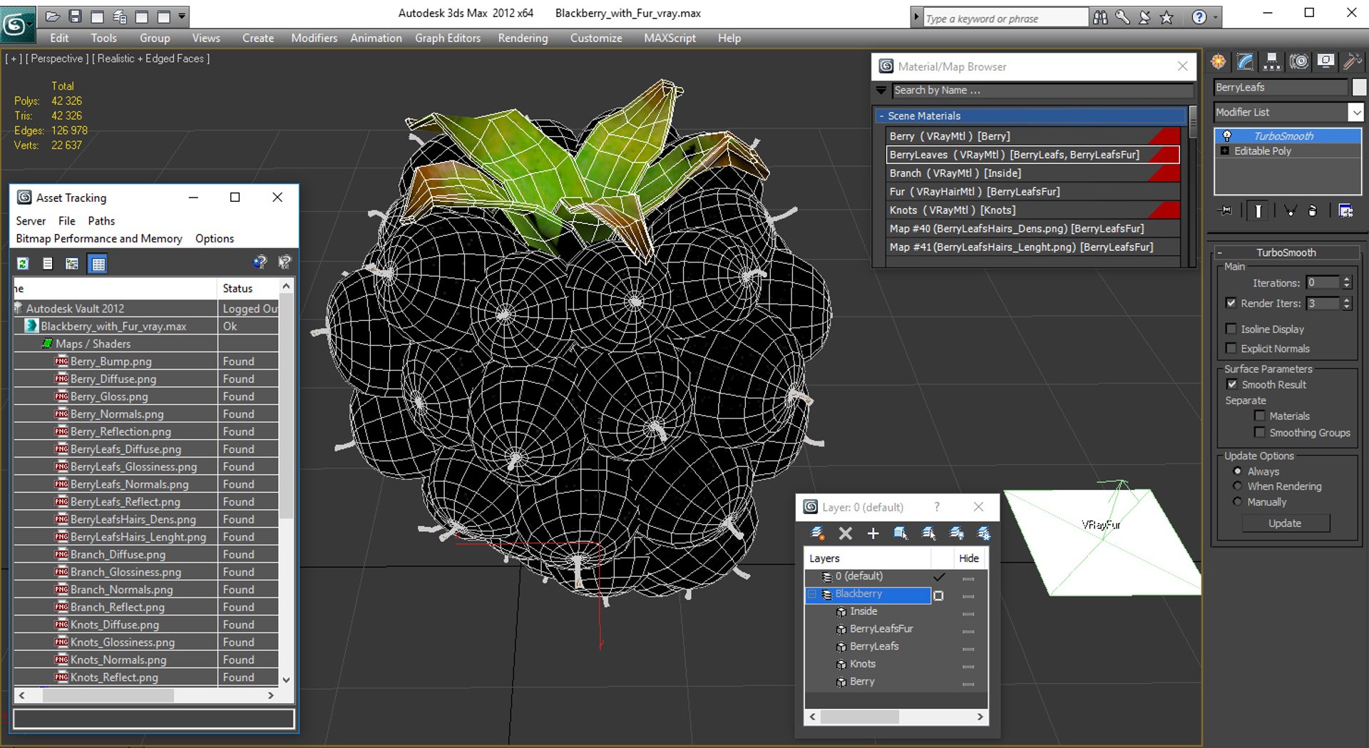3D Model Blackberry Fur - TurboSquid 1380359