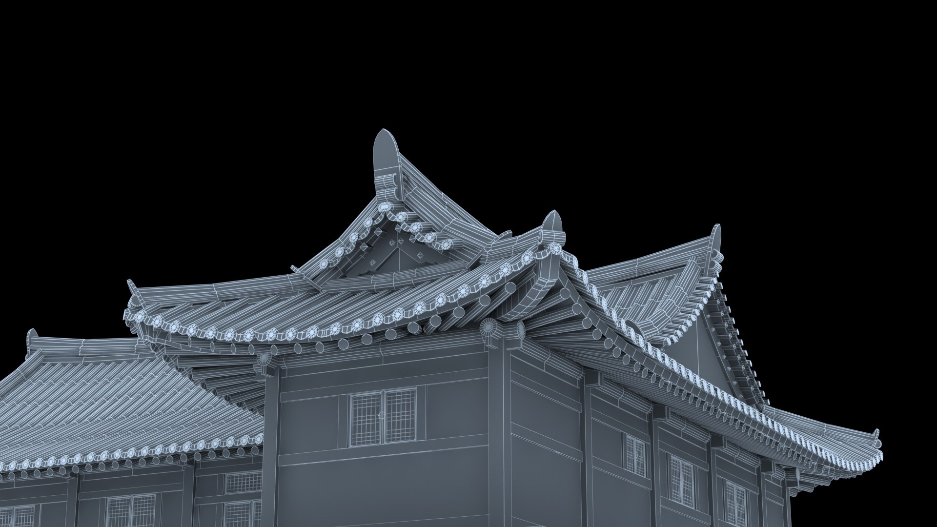 3D Korea House HanOk L Type D - TurboSquid 2019926