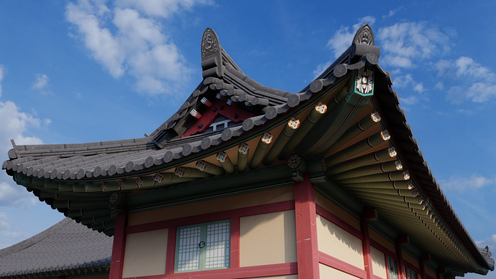 3D Korea House HanOk L Type D - TurboSquid 2019926