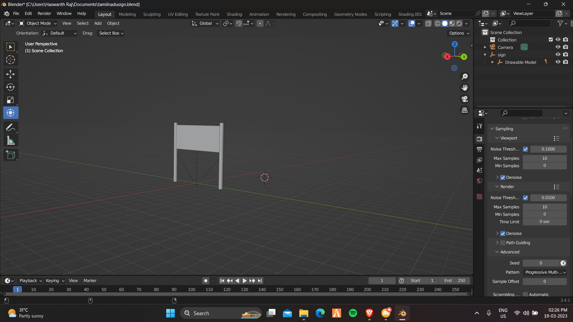 3D Name Sign Board - TurboSquid 2043640