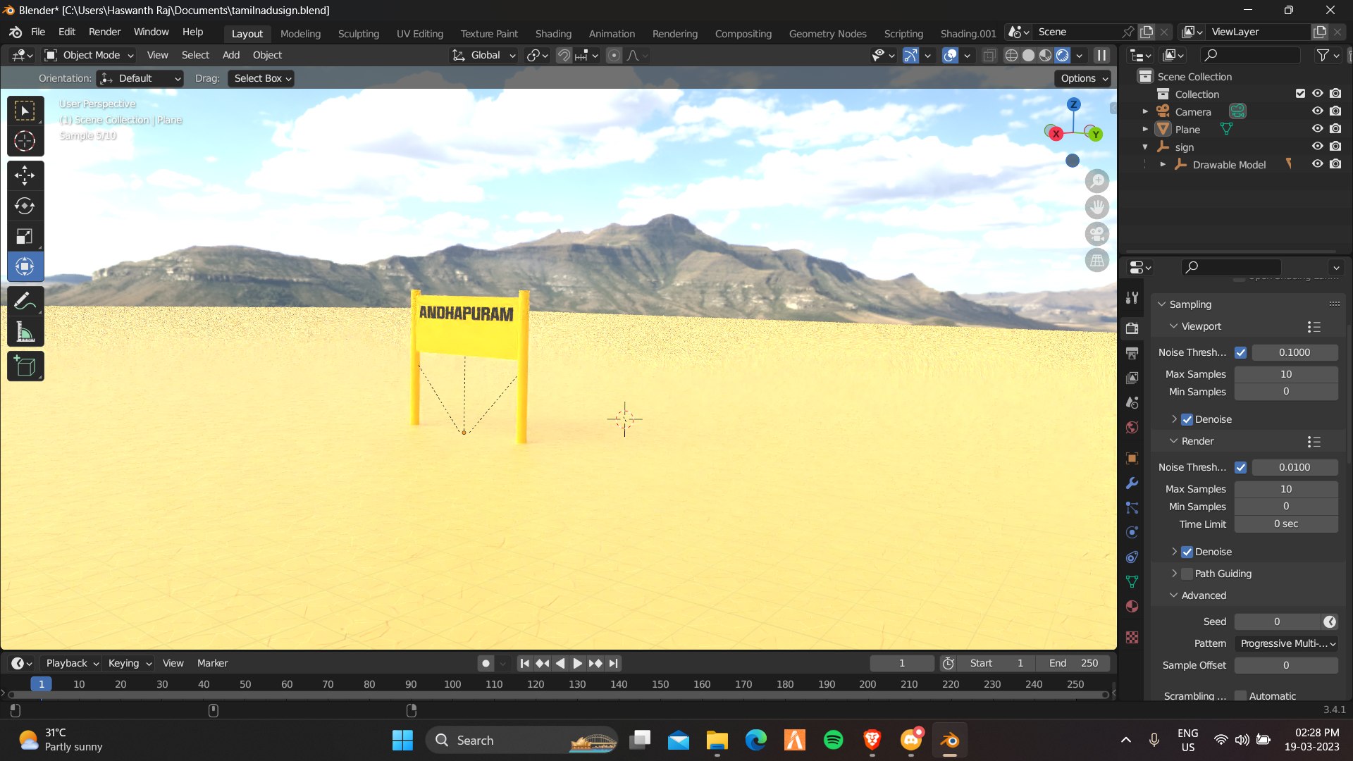 3D Name Sign Board - TurboSquid 2043640
