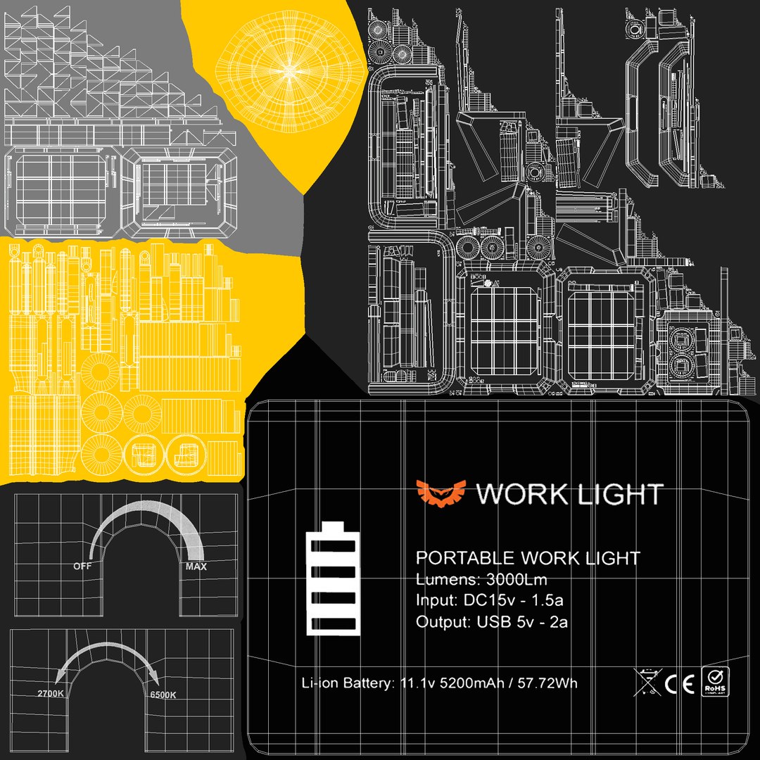 3D Detailed Mobile Construction Light - TurboSquid 2109488