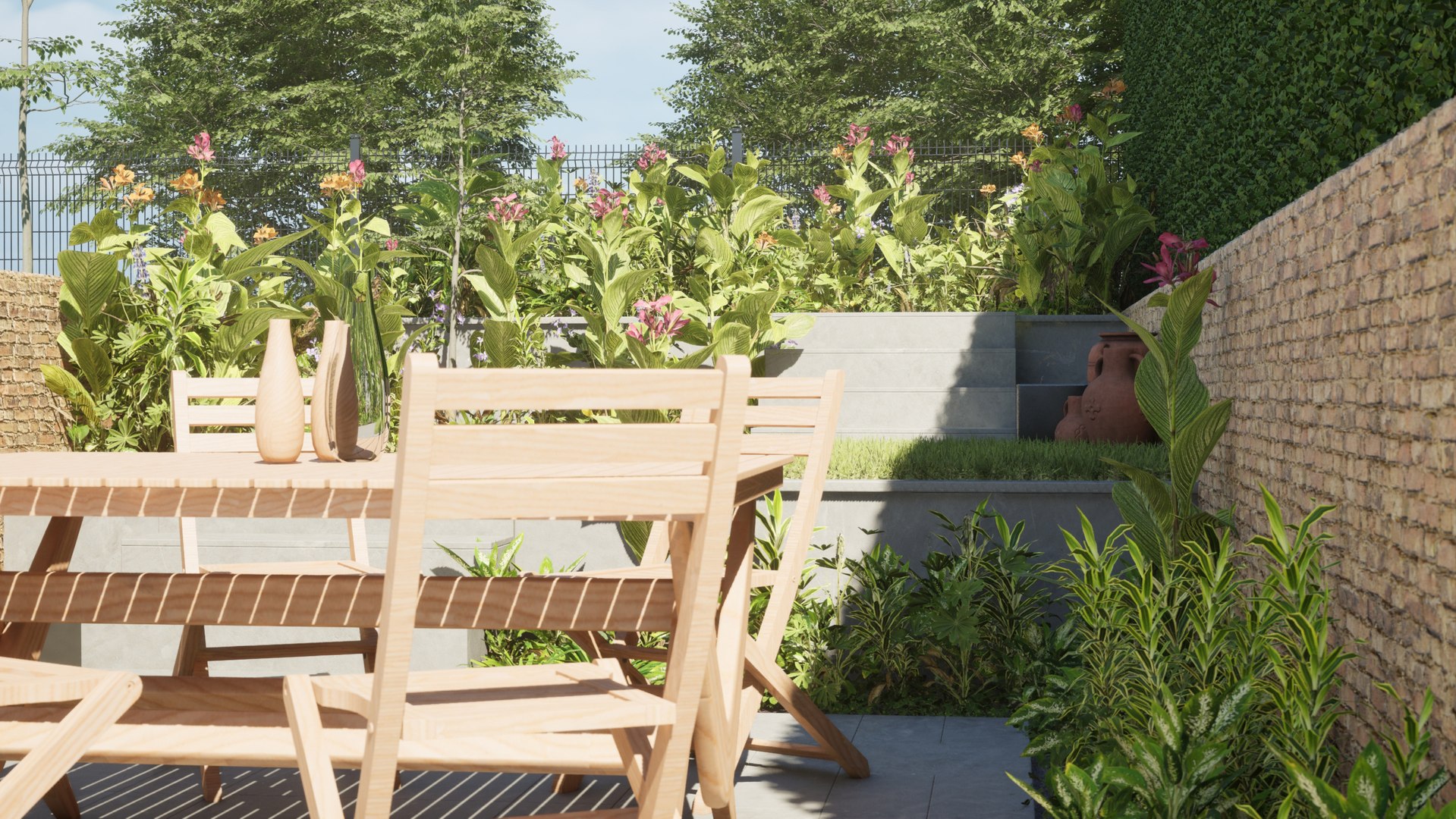 High-Quality Terraced Garden 3D Model - TurboSquid 2129807