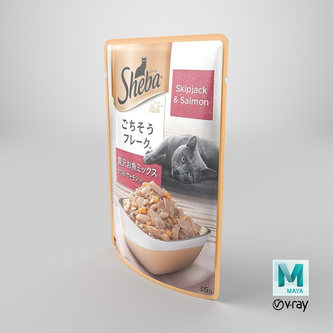 3D Sheba Cat Food Salmon Model - TurboSquid 2178436