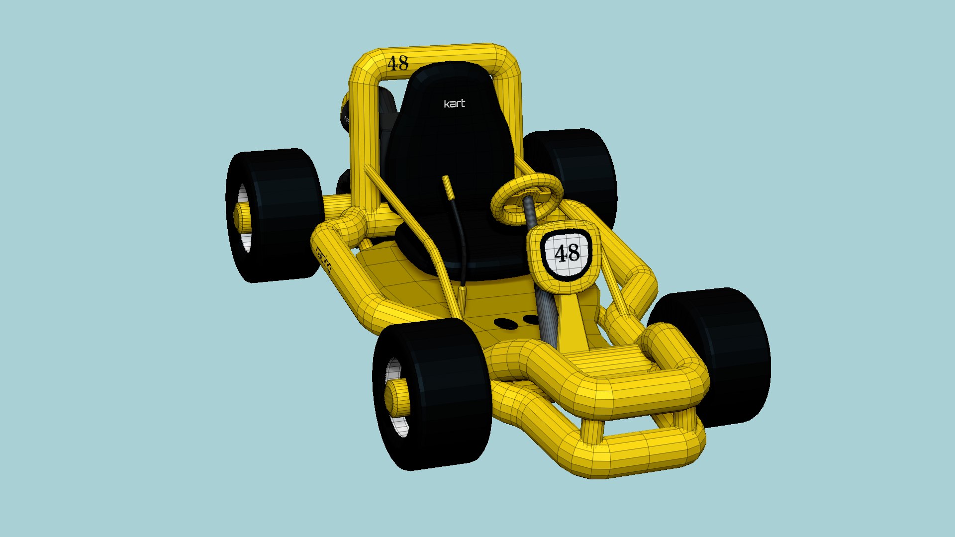 Cartoon Kart H06 Yellow - Vehicle Racing Design Model - TurboSquid 2035661