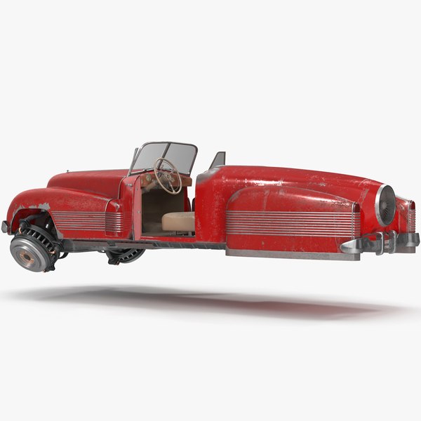 modelo 3d Hovercar retro rojo viejo equipado para Cinema 4D ...