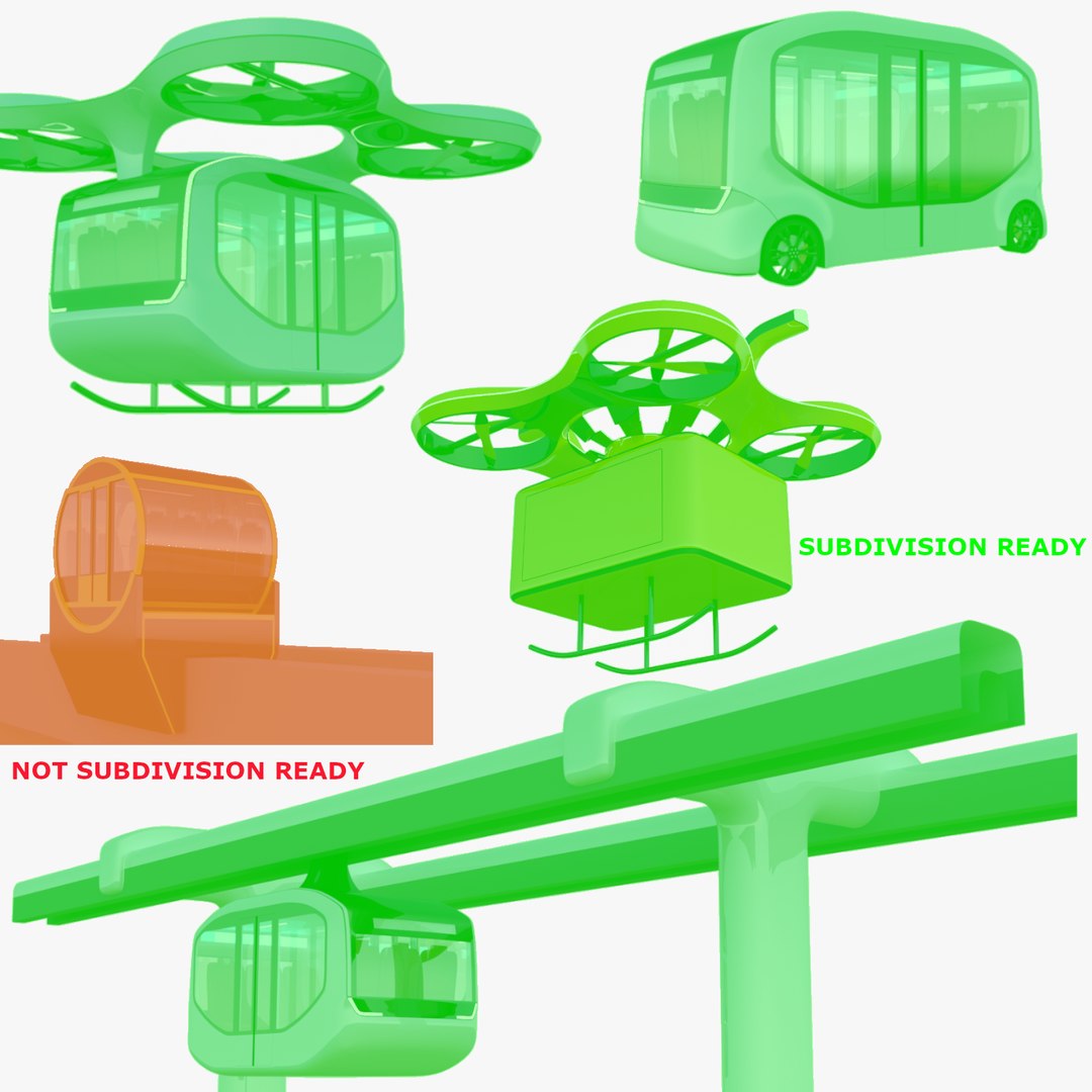 Drones Minibus Trains Big Collection 3D Model - TurboSquid 1803121