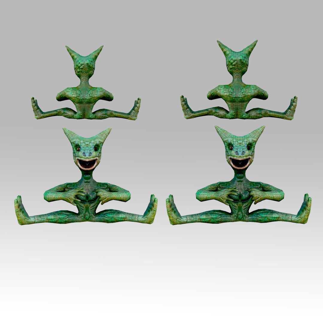 Green Reptile Character 3D Model - TurboSquid 1273427