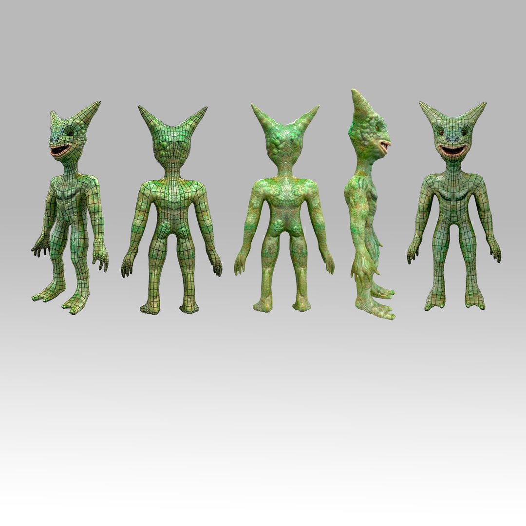 Green Reptile Character 3D Model - TurboSquid 1273427