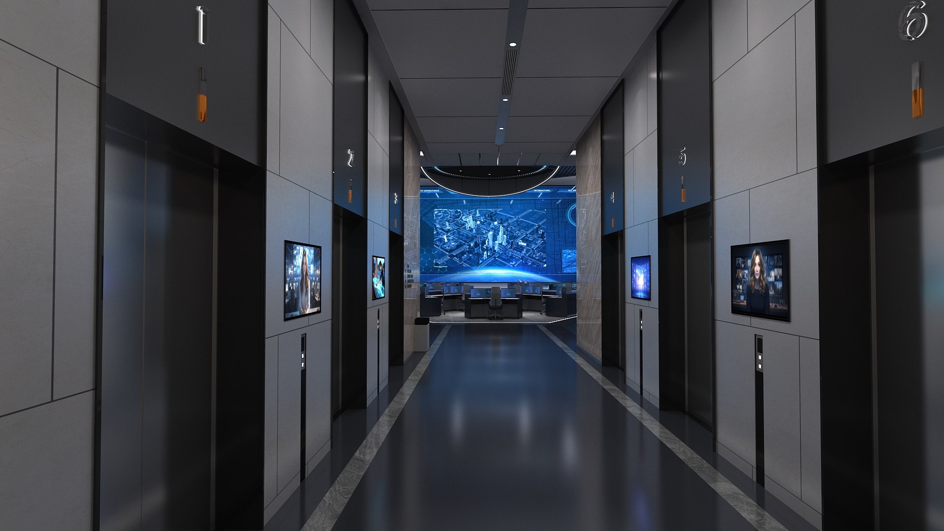 3D Model Monitoring Room Command Center - TurboSquid 2231542