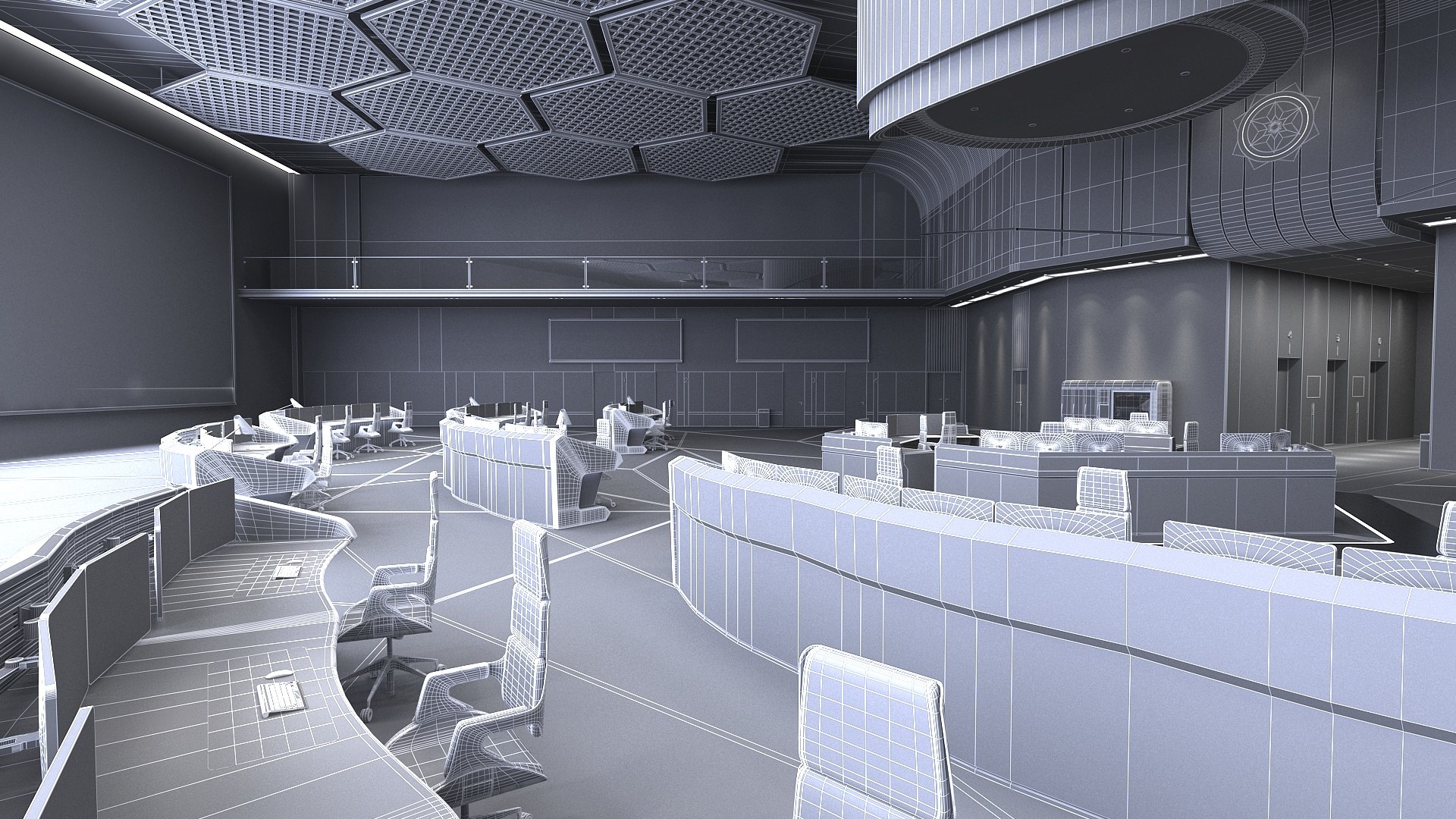 3D Model Monitoring Room Command Center - TurboSquid 2231542